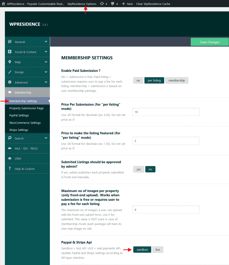 Stripe Setup - WP Residence Help